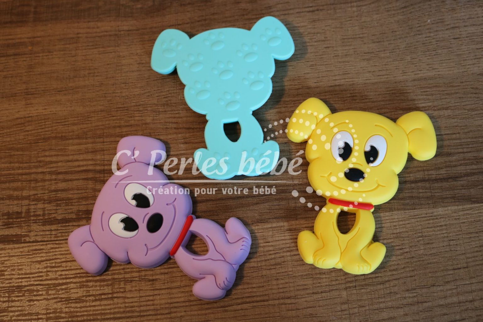 Hochet silicone Chien - C'Perles Bébé